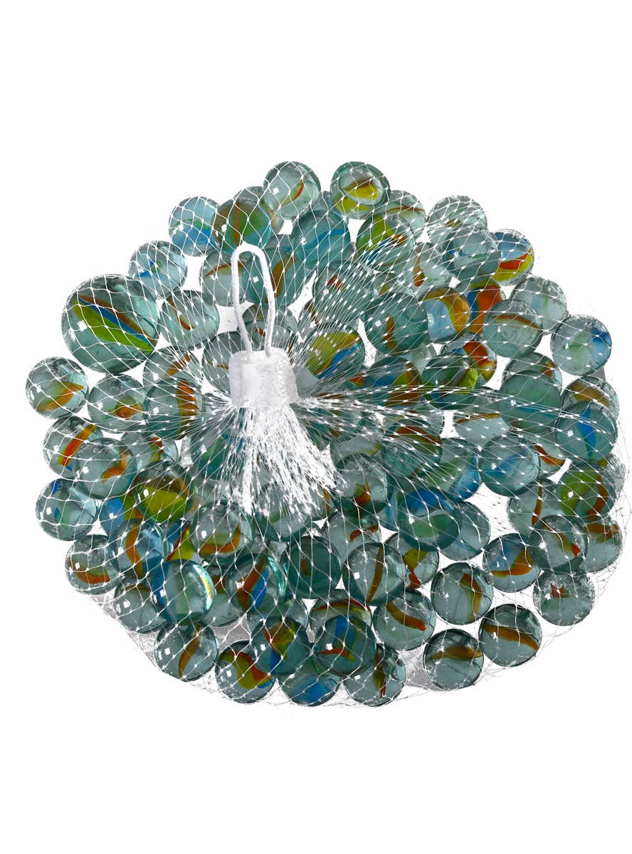 Classic Rainbow Swirl Glass Marbles | Bag of 100 Toy Glass Marbles