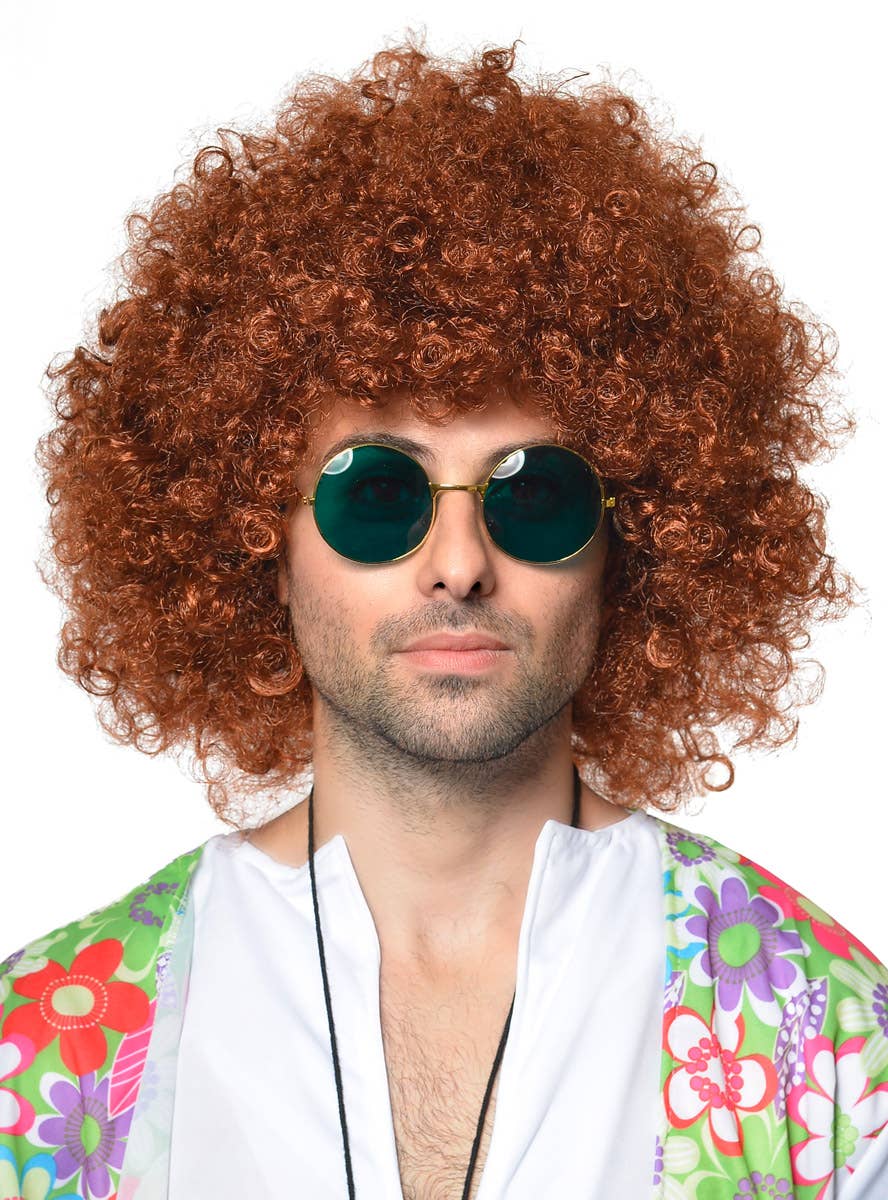 Mega Ginger 70s Afro Wig for Men | Mens Big Curly Afro Costume Wig
