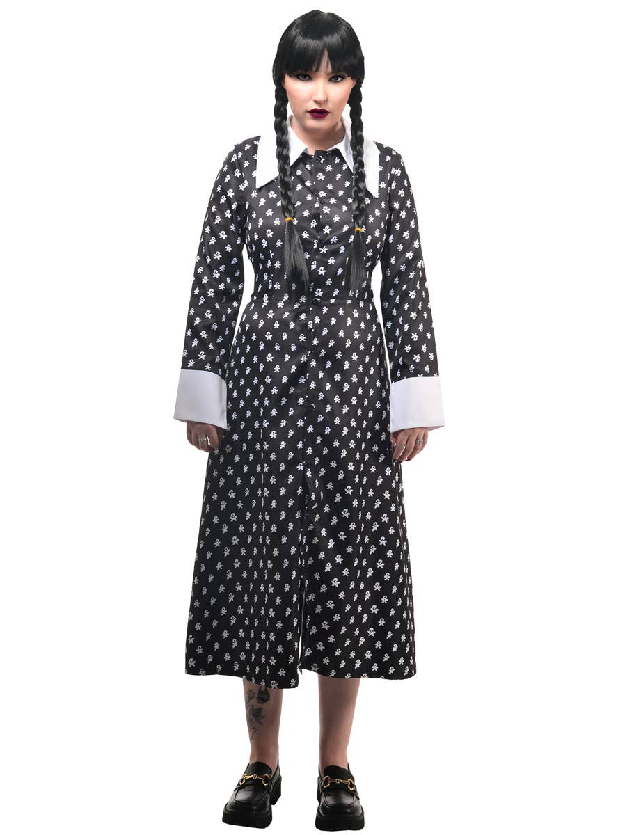 Button Up Wednesday Addams Womens Halloween Costume