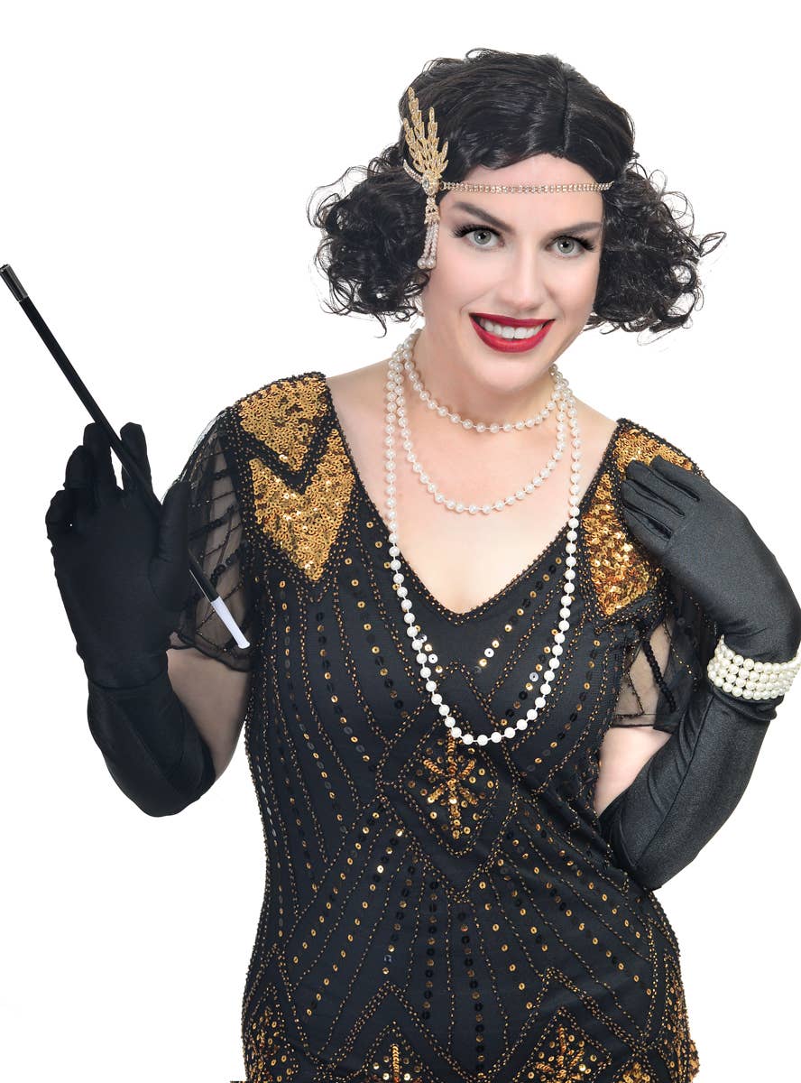 Deluxe Gold Rhinestone 5 Piece Gatsby Accessory Set