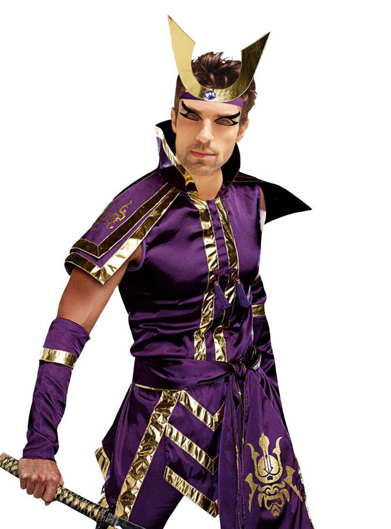 Mens Purple Samurai Warrior Costume | Japanese Samurai Costume