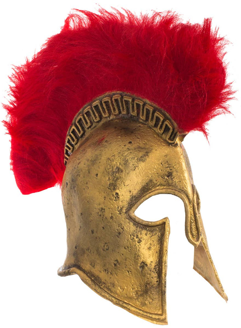Roman Gladiator Helmet | Red & Gold Gladiator Costume Helmet