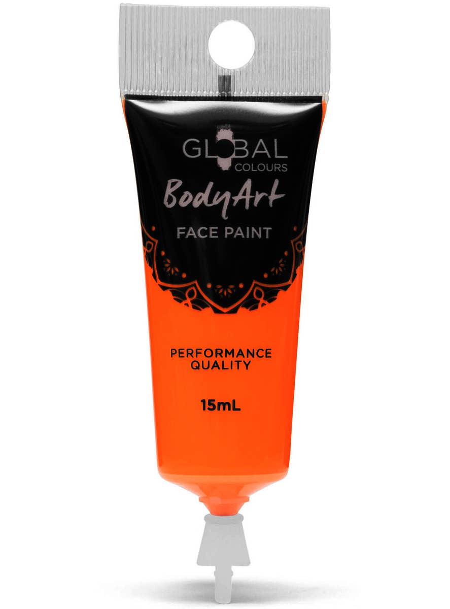 UV Orange Body Paint | 15ml Tube of Orange Makeup by Global Bodyart