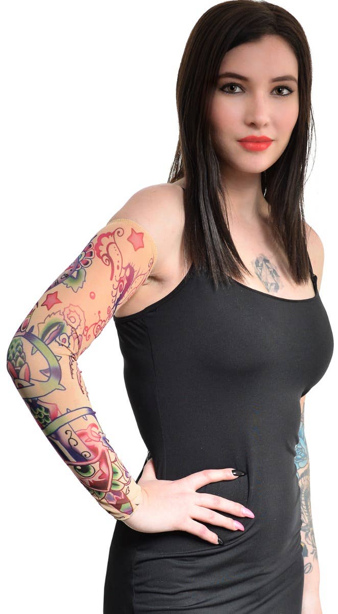 Adults Tattoo Costume Sleeve | Punk Rocker Costume Accessory