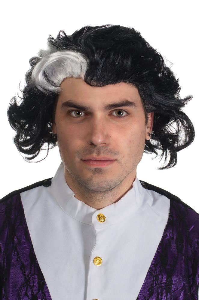 Sweeney Todd Halloween Wig | Mens Black and White Costume Wig