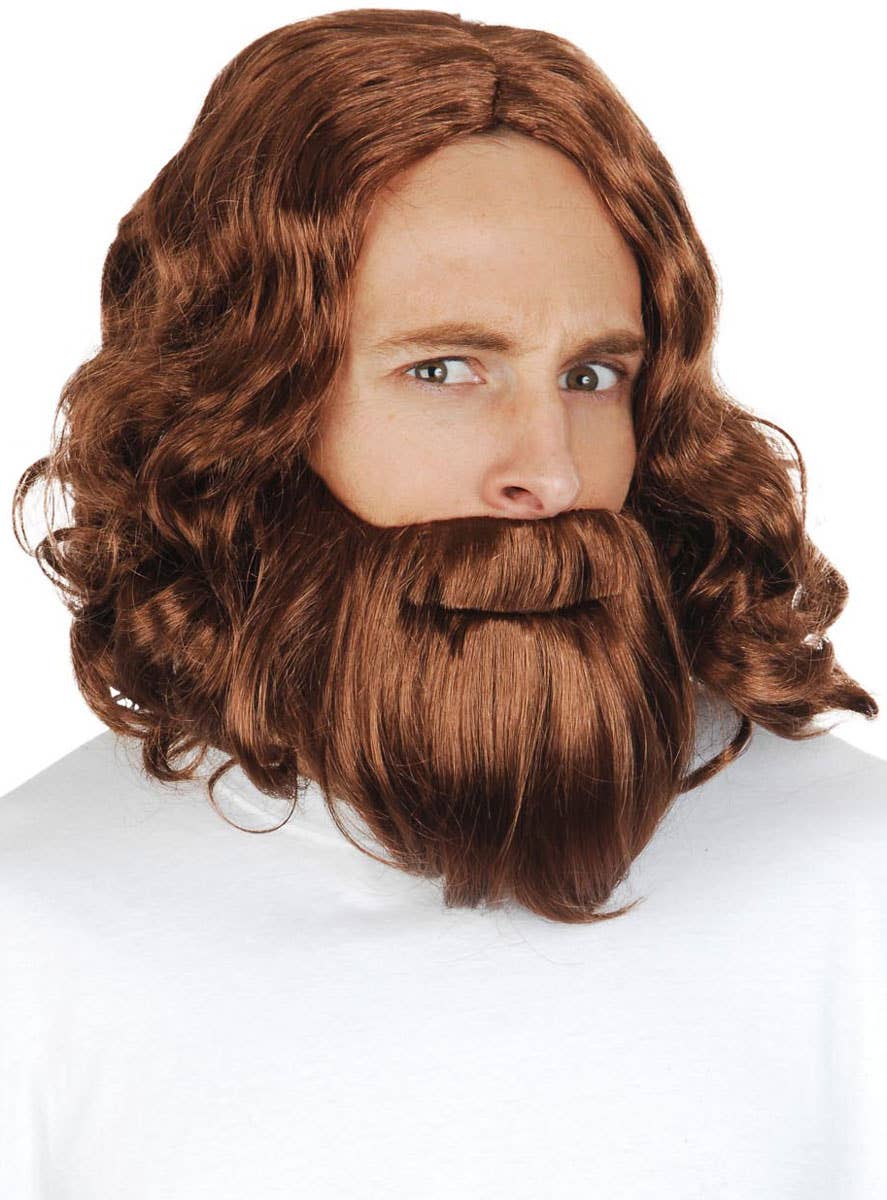 Mens Brown Jesus Costume Wig | Costume Wig for Men