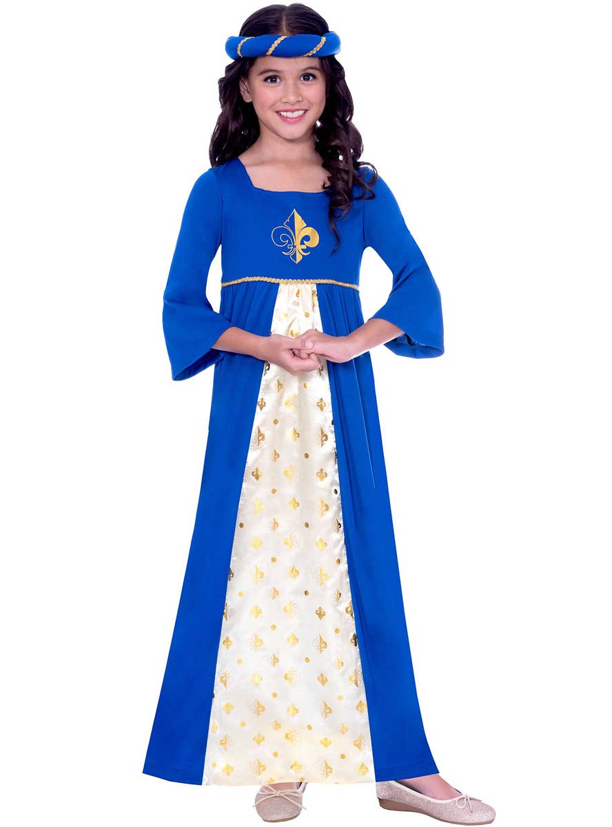 Girls Blue Medieval Princess Costume | Blue Medieval Dress for Girls