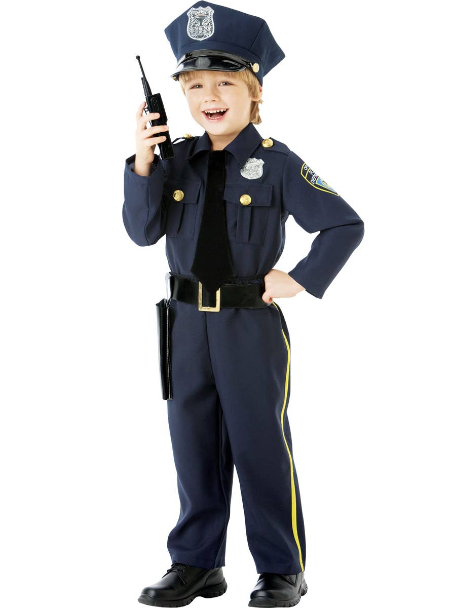 Boys Navy Blue Police Uniform Costume | Heaven Costumes
