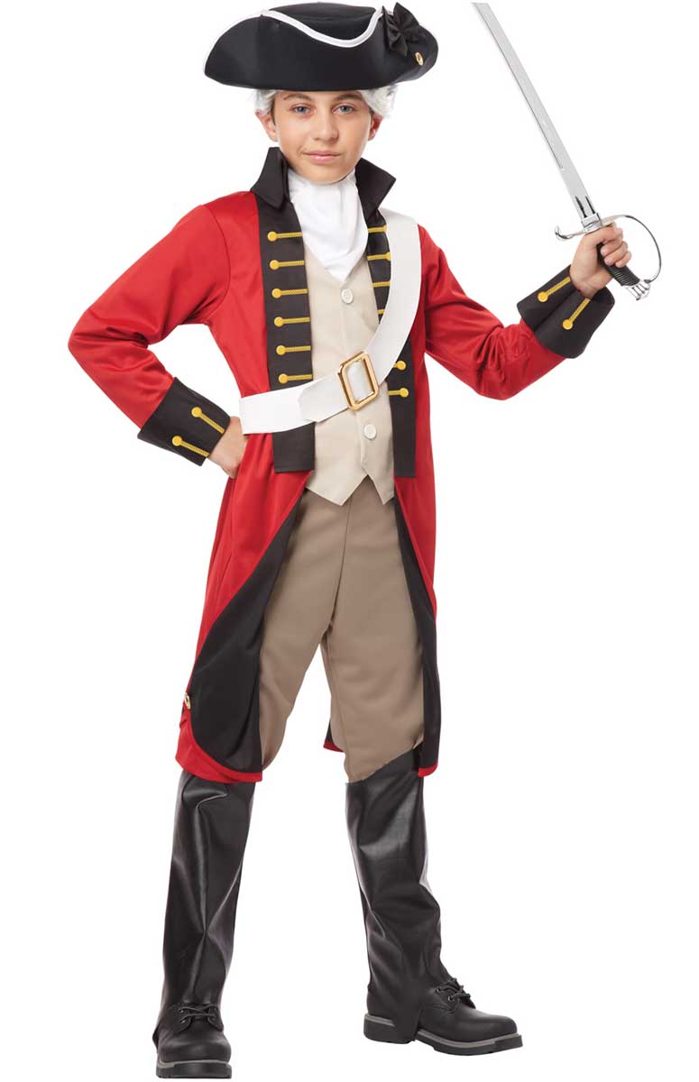 Boys Colonial Soldier Costume | Kids British Soldier Uniform Costume