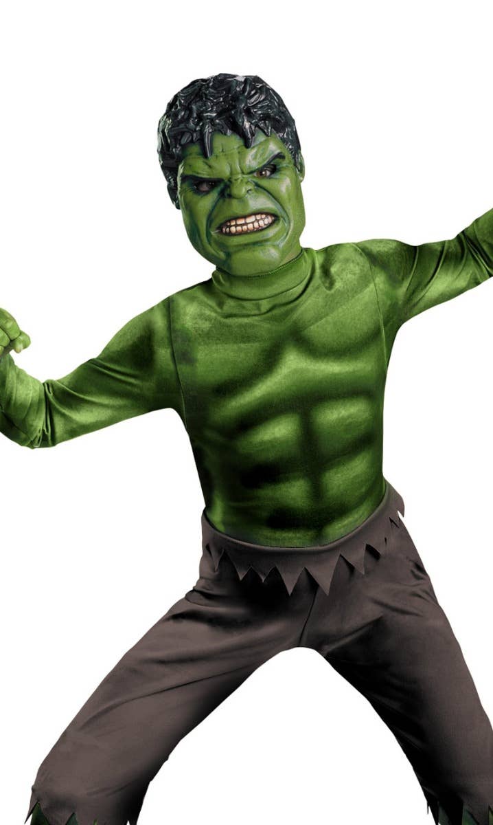 Marvel Avengers Hulk Kids Costume | Green Superhero Boys Costume