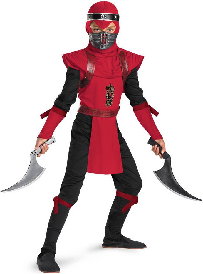 Red Viper Boys Deluxe Ninja Costume | Japanese Ninja Costume for Kids