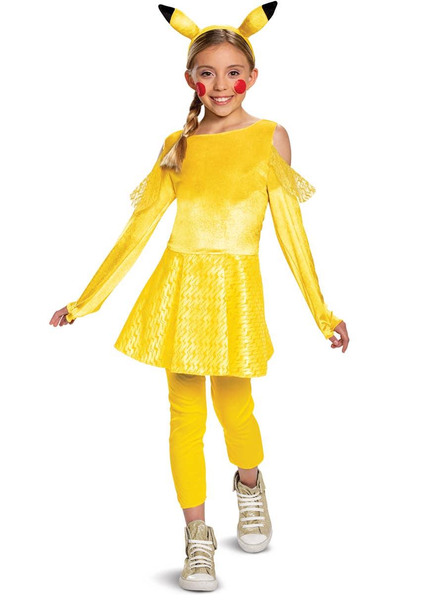 Girls Pikachu Costume | Deluxe Licensed Pokemon Costume for Kids
