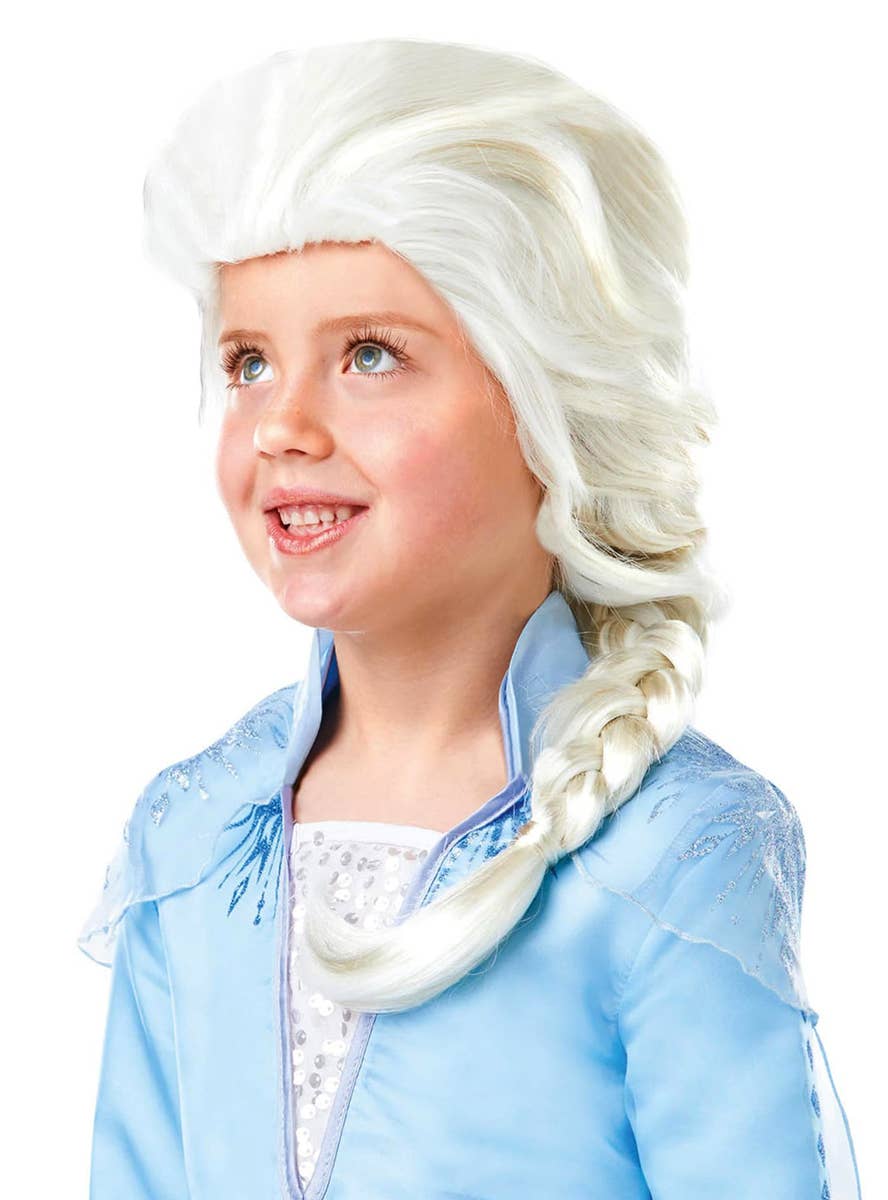 Elsa Girls Frozen 2 Wig | Girls Blonde Side Braid Elsa Costume Wig