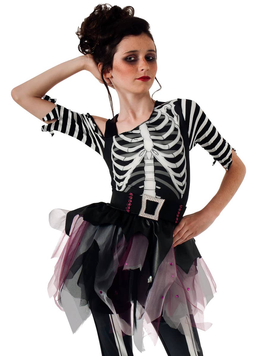 Girls Skeleton Costume | Ballerina Skeleton Kids Halloween Costume
