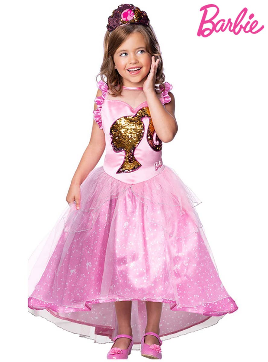 Girls Barbie Costume | Deluxe Pink Barbie Princess Costume for Girls