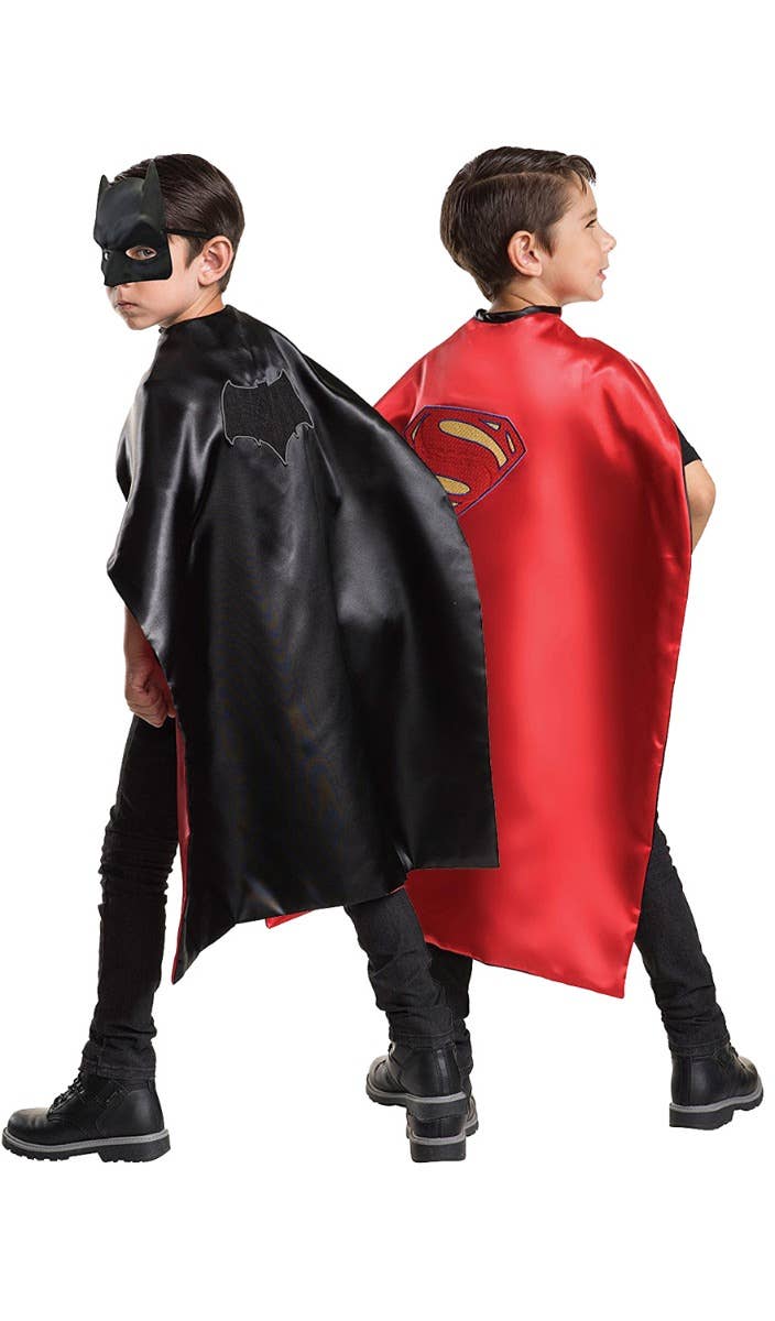 Reversible Kids Superman to Batman Cape | Childrens Superhero Cape