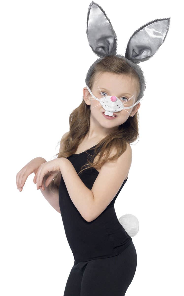 Fluffy Bunny Kids Accessory Set | Kids Easter Bunny Costume Kit