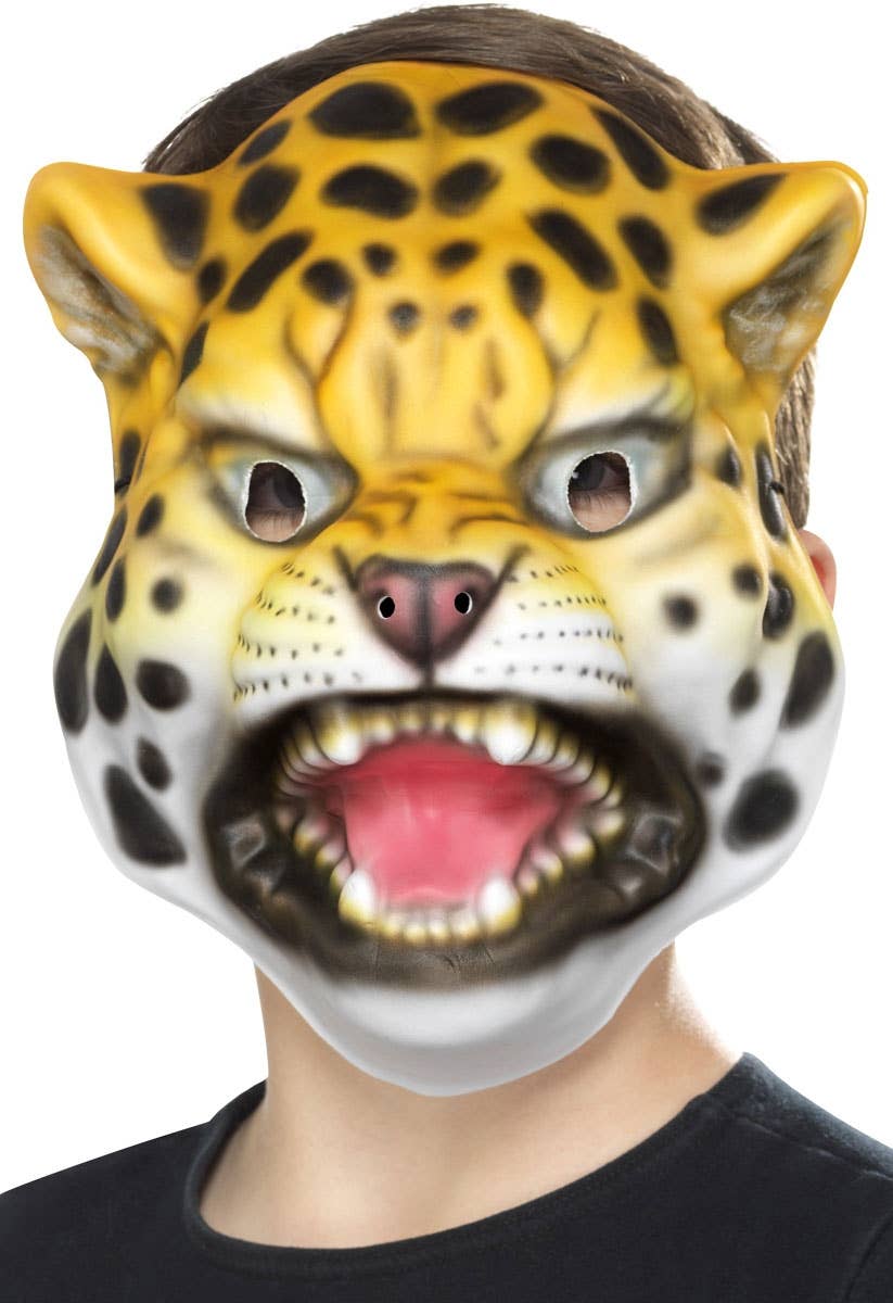 Wild Leopard Kids Costume Mask | Children's Spotted Leopard Mask