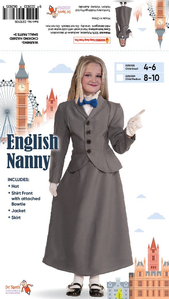 Girls Mary Poppins Costume | English Mary Poppins Costume for Girls