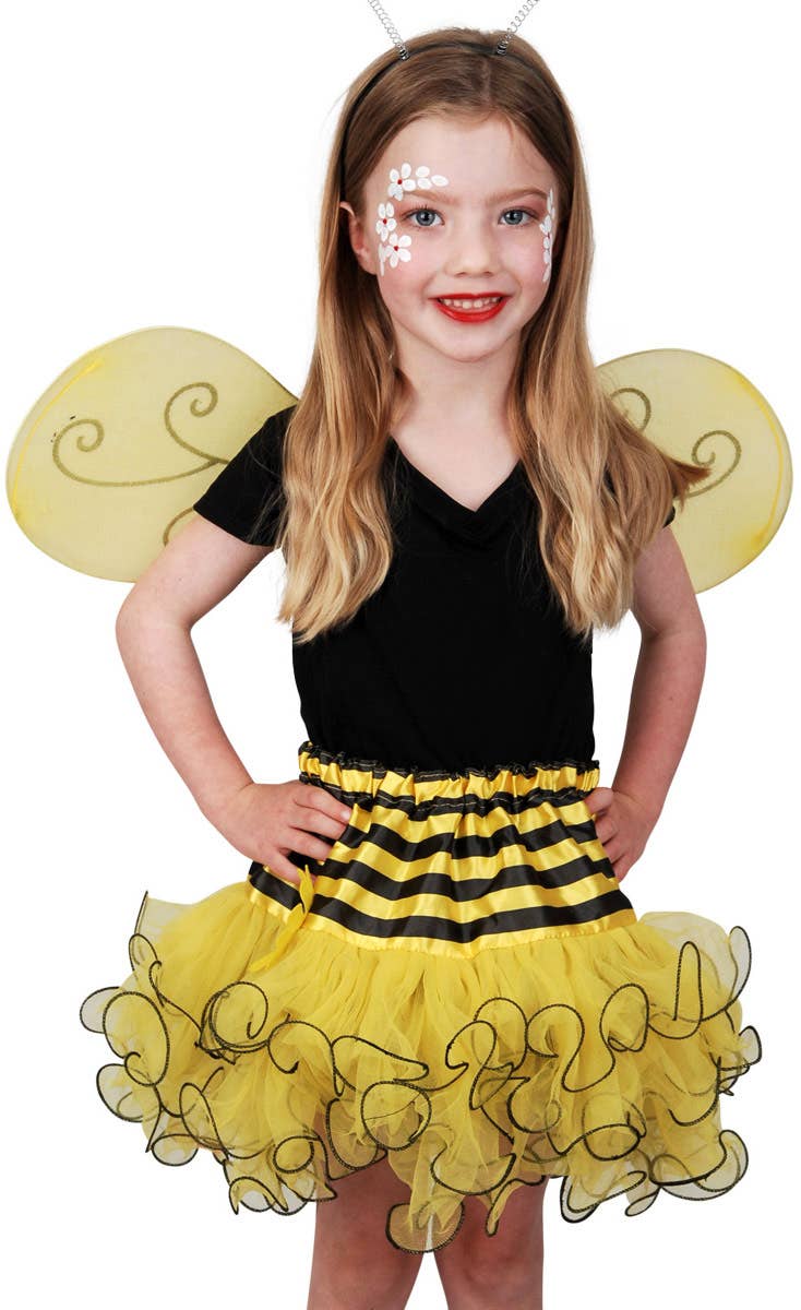 Bumble Bee Girls Costume Wings & Tutu Set | Kids Bee Costume Kit