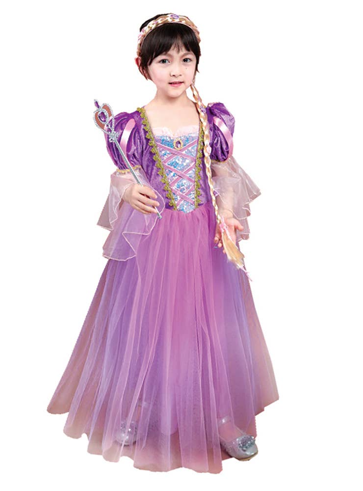 Girls Deluxe Rapunzel Costume | Rapunzel Fairytale Costume for Girls