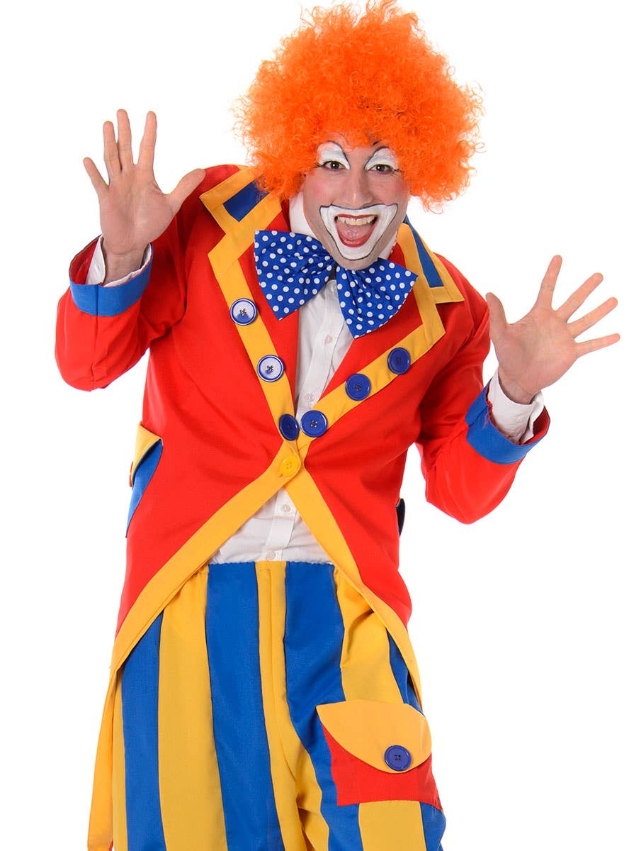 Colourful Clown Mens Costume | Rainbow Striped Clown Outfit for Men