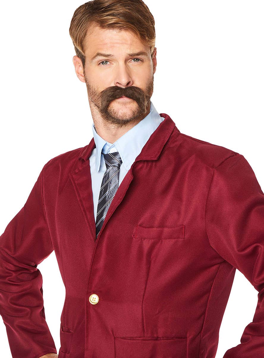 Ron Burgundy Red Dress Up Suit | Mens Anchorman Newsreader Costume