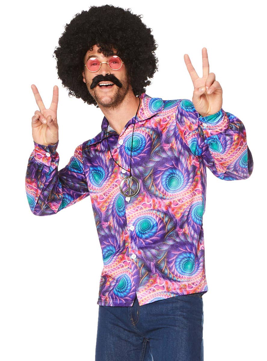 Mens Hippie Costume Shirt | 70s Boho Hippie Shirt for Men