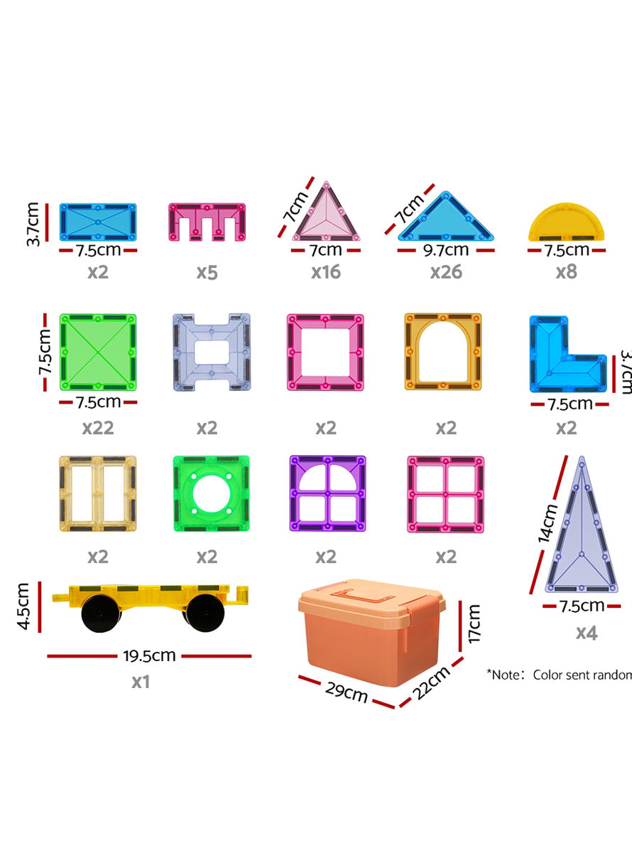 100 Piece Magnetic Tiles Set | Kids Play Equipment