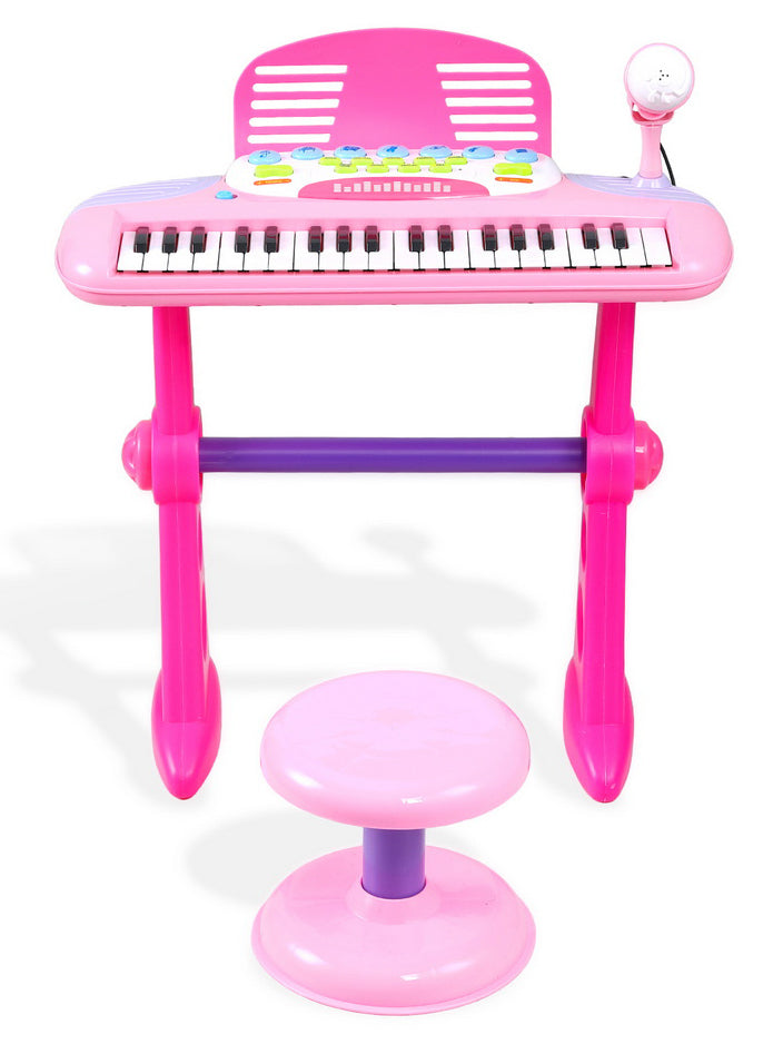Pink Electronic Keyboard with Stool | Kids Play Equipment
