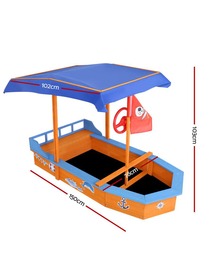 Wooden Pirate Ship Sand Pit | Kids Play Equipment