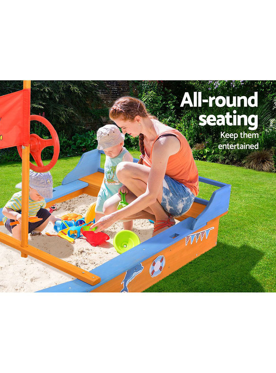 Wooden Pirate Ship Sand Pit | Kids Play Equipment