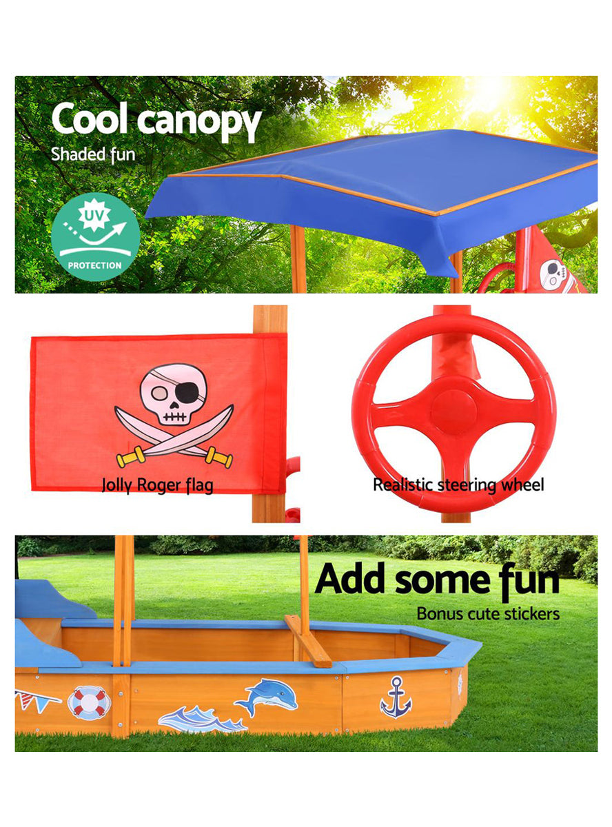 Wooden Pirate Ship Sand Pit | Kids Play Equipment