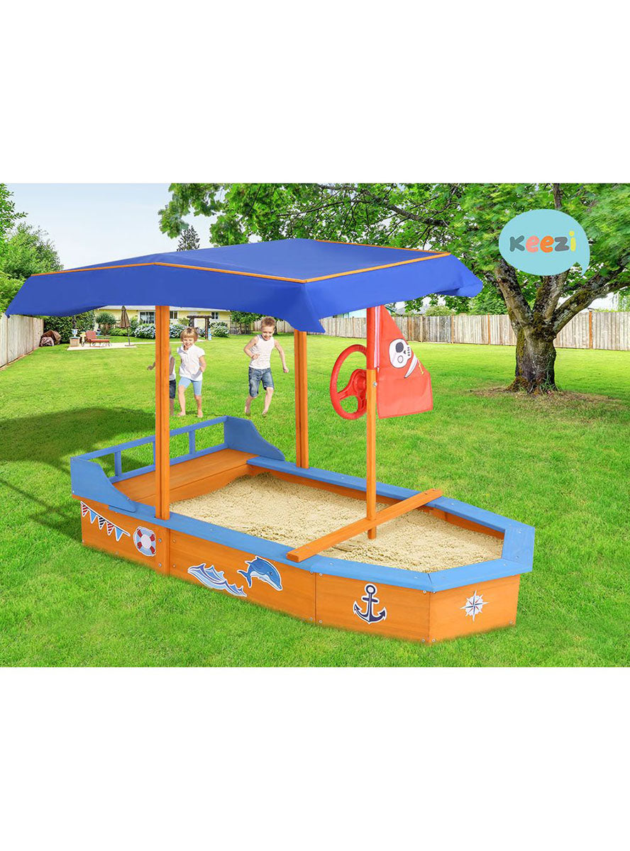 Wooden Pirate Ship Sand Pit | Kids Play Equipment