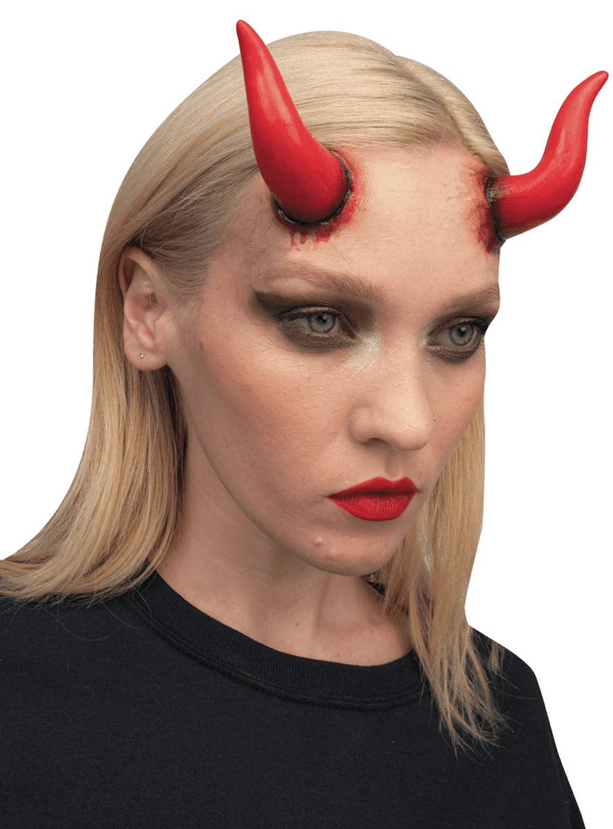 Special FX Large Red Devil Horns Latex Prosthetic