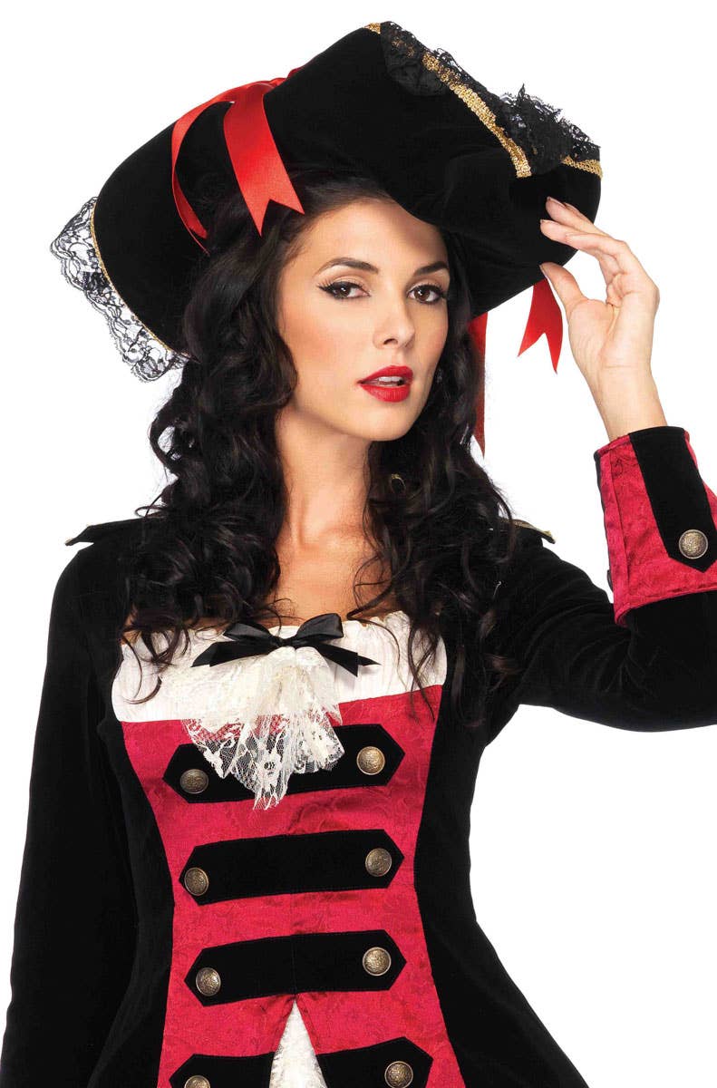 Lace and Velvet Pirate Wench Hat | Womens Pirate Costume Hat