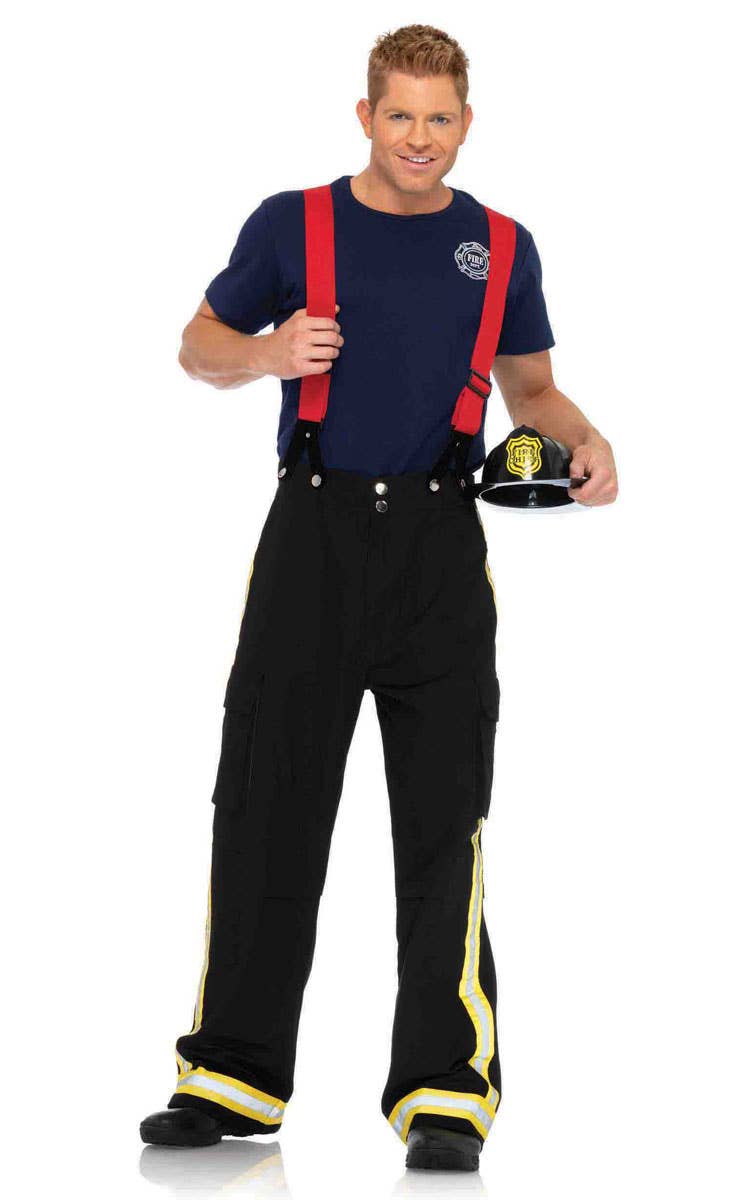 Black and Blue Fireman Dress Up | Mens Fire Fighter Uniform Costume