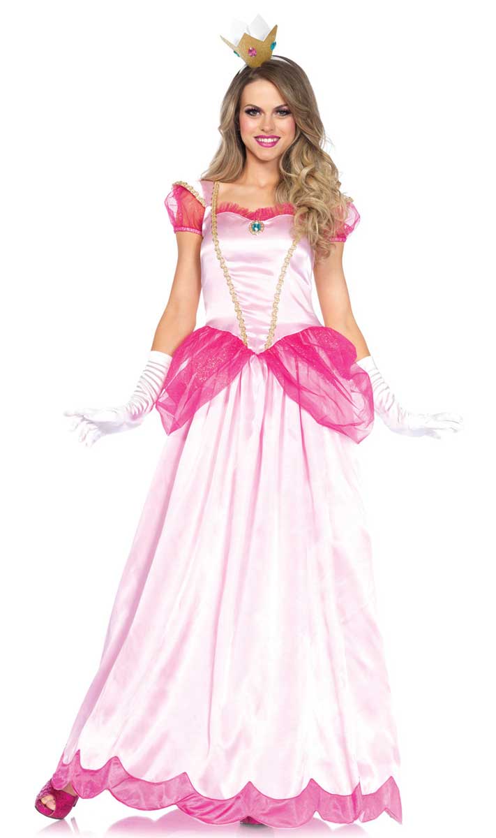 Deluxe Pink Princess Womens Costume | Womens Princess Peach Costume