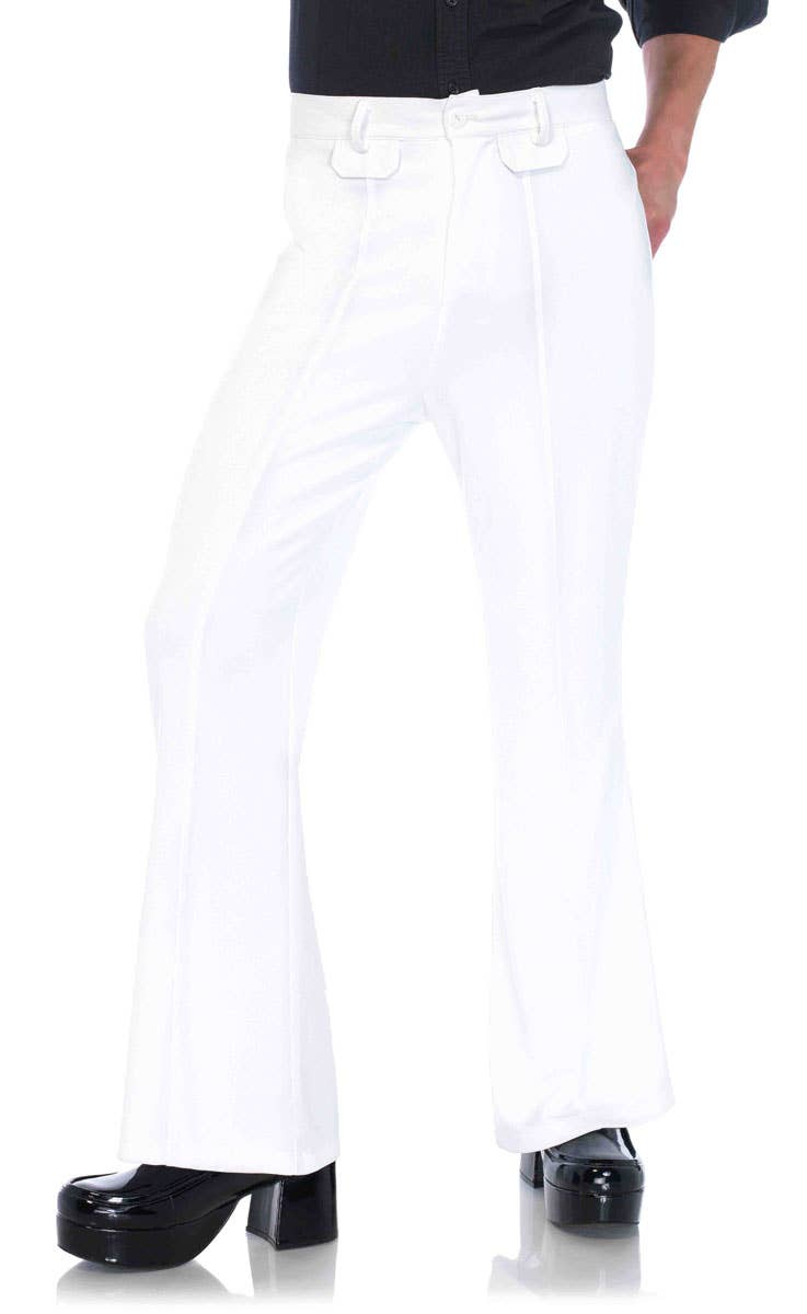 White Bell Bottom Costume Pants for Men | Mens 1970s White Flares