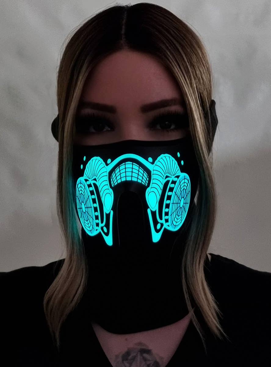 Sound Activation Biohazard Gas Mask Light Up Mask