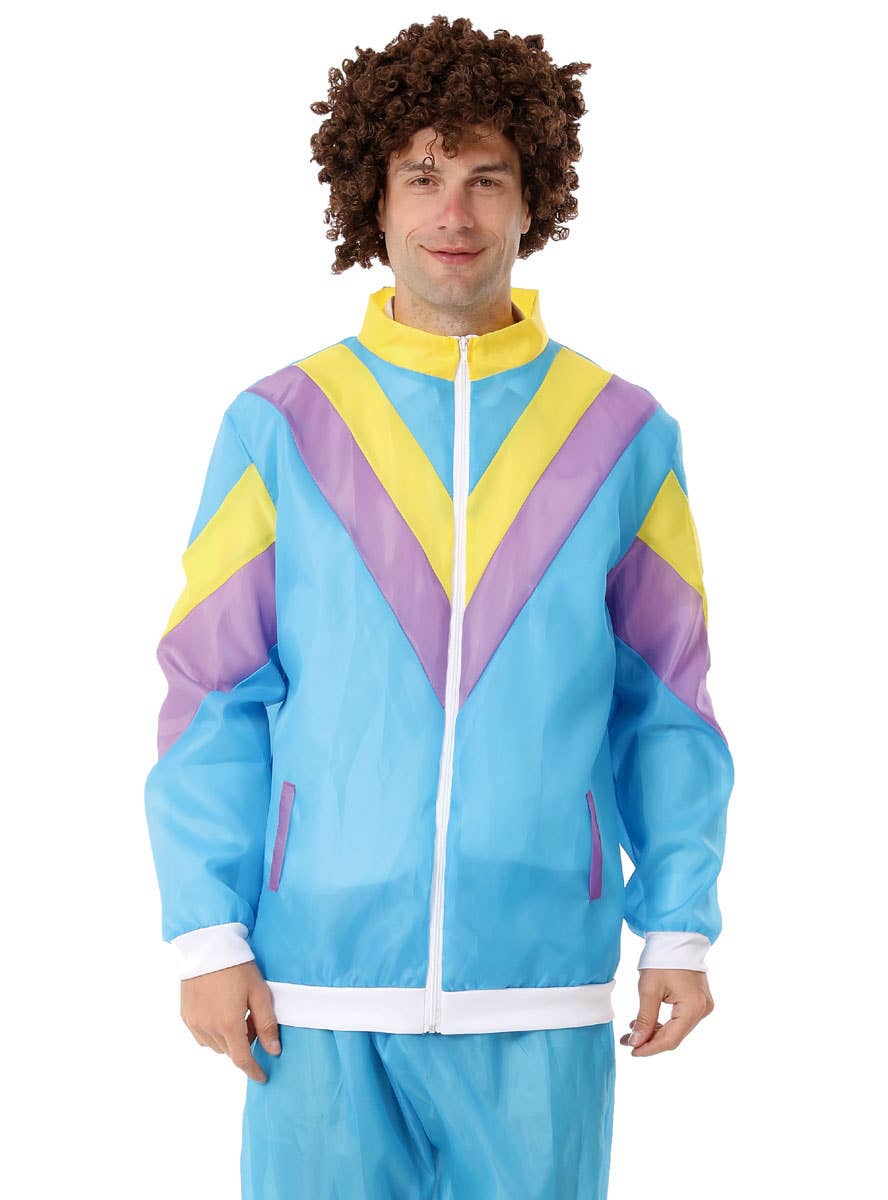 80s Blue Shell Suit Tracksuit Costume for Men
