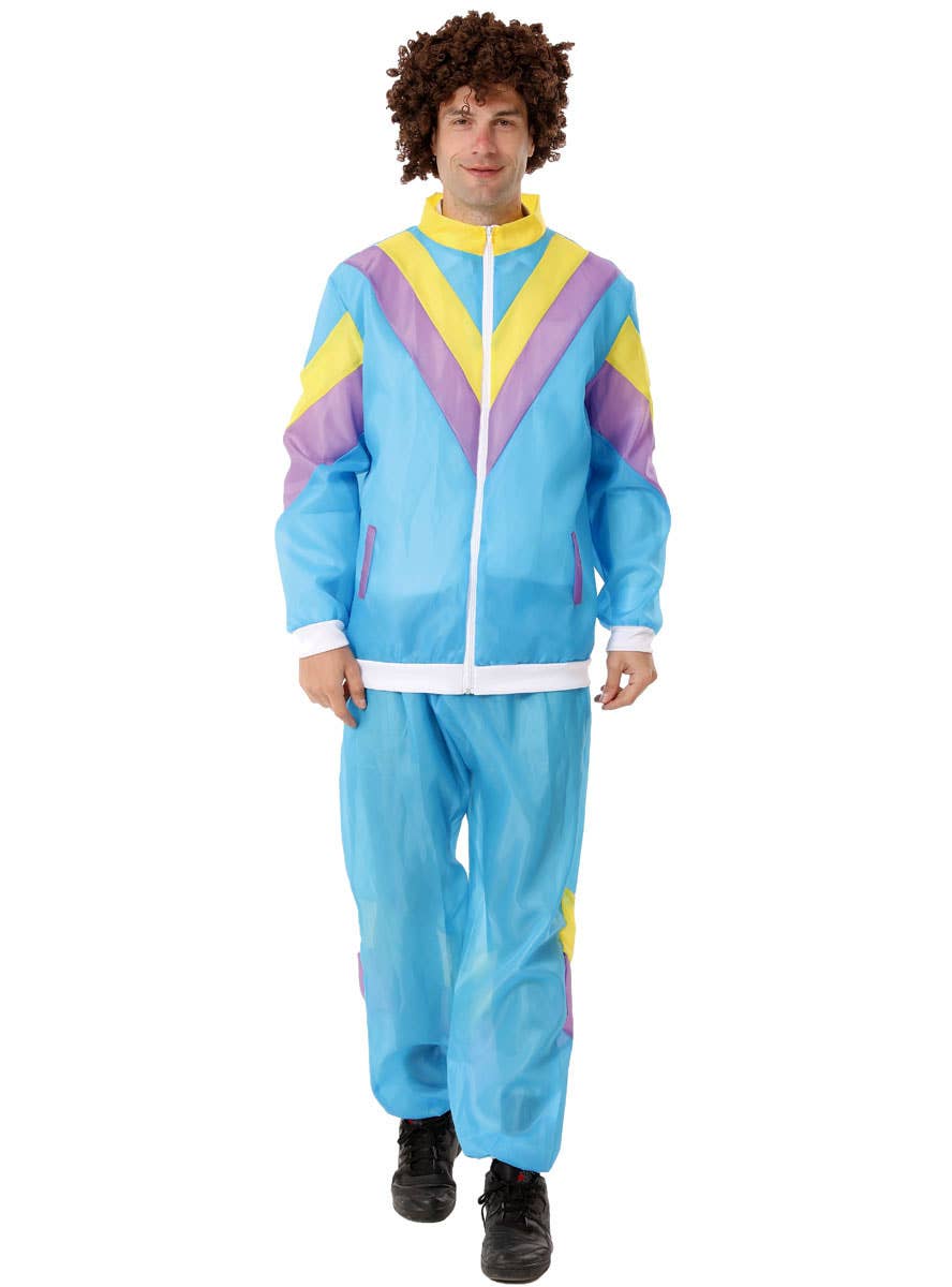 80s Blue Shell Suit Tracksuit Costume for Men