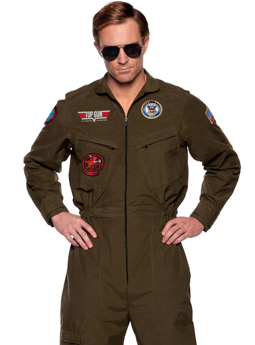 Licensed Top Gun Mens Flight Suit Costume