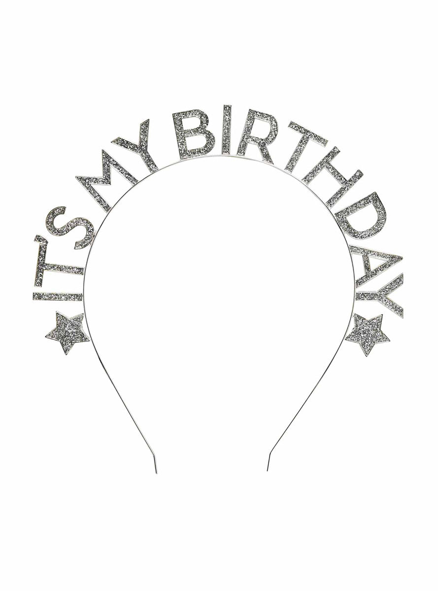 Silver It’s My Birthday Star Headband | Birthday Accessory