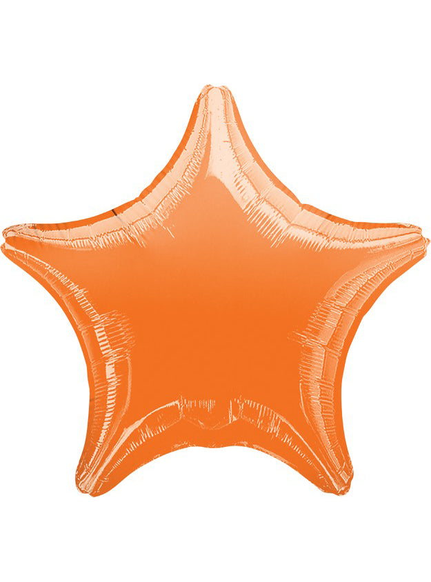 Foil Orange Star Balloon | 45cm Foil Party Balloon