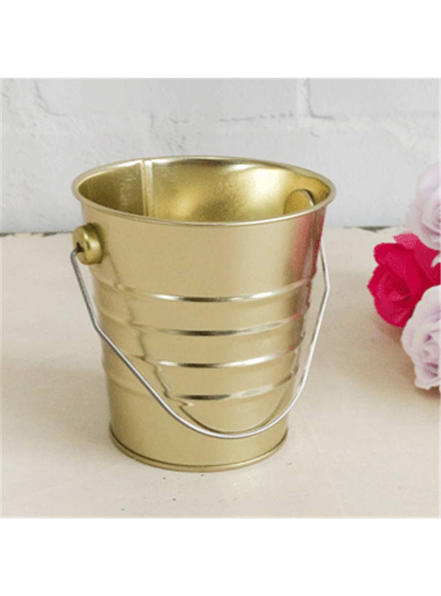 Gold Metallic Mini Bucket Decoration | Party Supplies