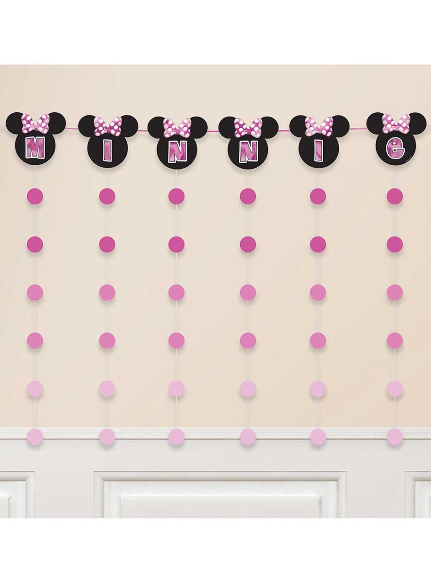 Hanging Minnie Mouse String Banner | Party Supplies