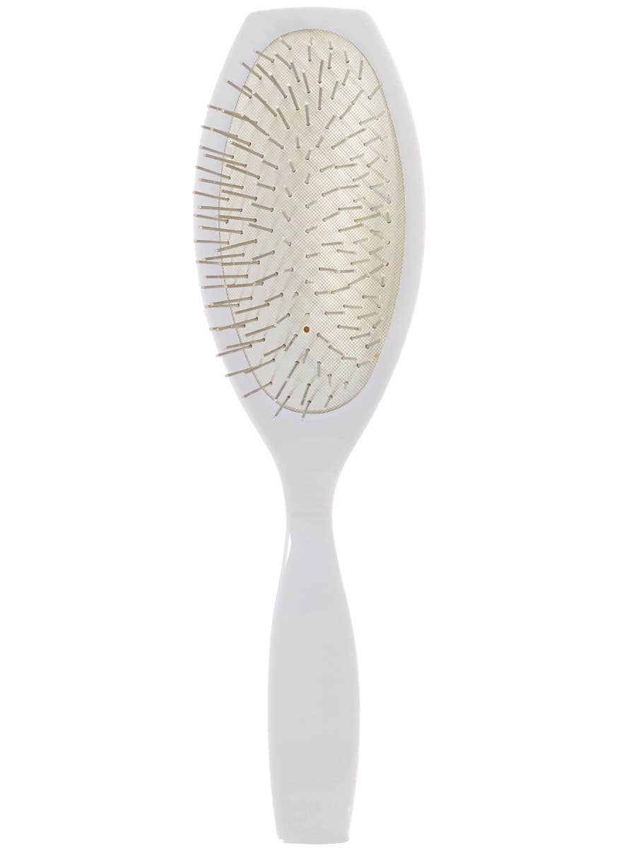 White Handle Metal Tooth Wig Brush | Metal Teeth Synthetic Wig Brush