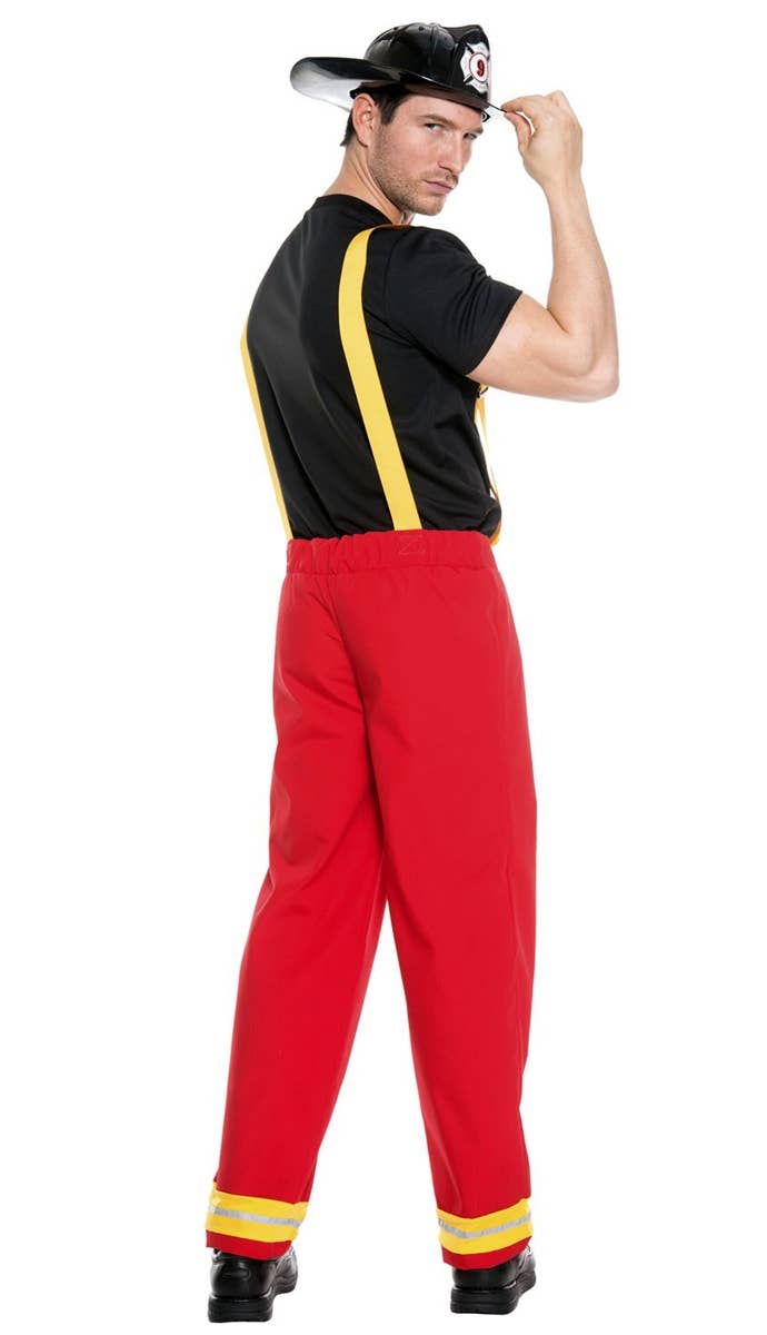 Red and Black Fireman Outfit | Mens Firefighter Uniform Costume
