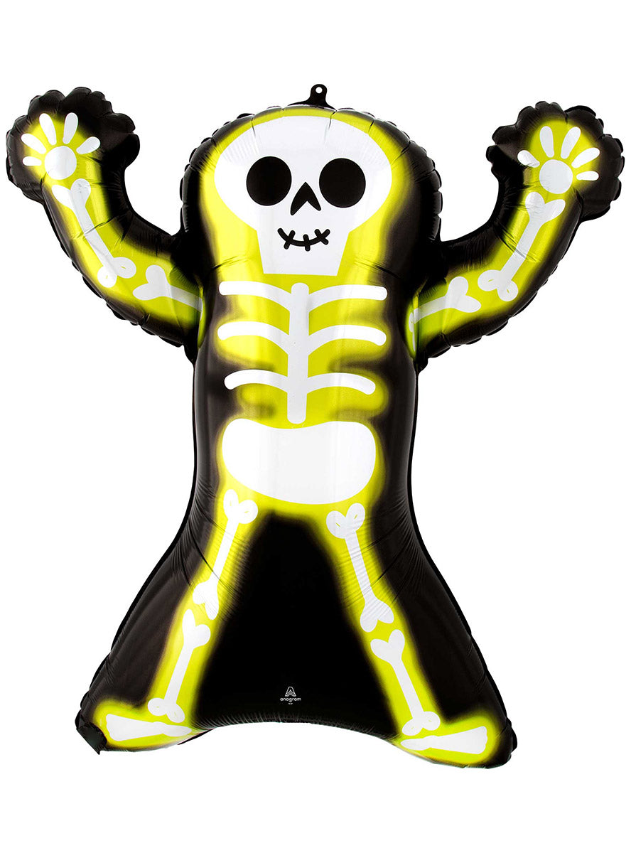 Neon Yellow Skeleton Balloon | 76cm Halloween Foil Balloon